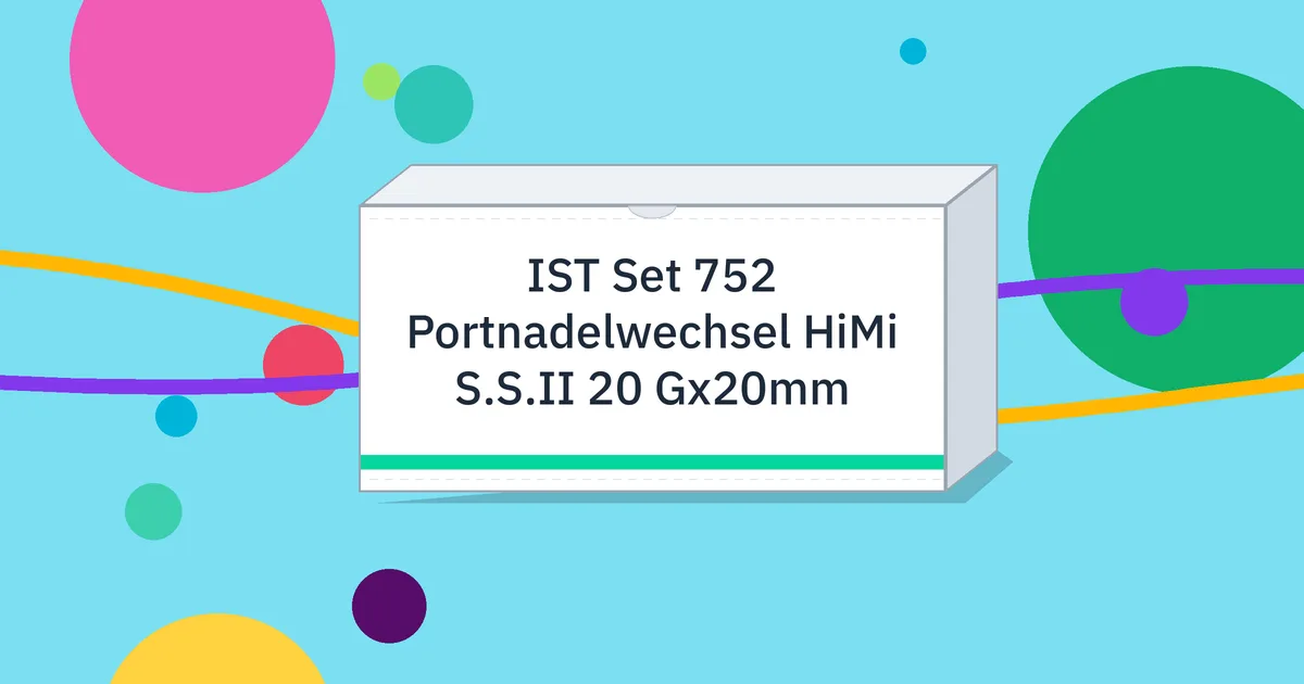 Symbolbild: Packung mit der Aufschrift IST Set 752 Portnadelwechsel HiMi S.S.II 20 Gx20mm (PZN 15895178) – Verfügbarkeit und Bezug in Apotheken in Frankfurt am Main