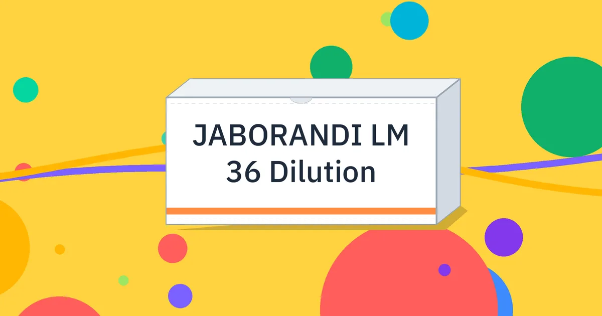 Symbolbild: Packung mit der Aufschrift JABORANDI LM 36 Dilution (PZN 12915489) – Verfügbarkeit und Bezug in Apotheken in Frankfurt am Main
