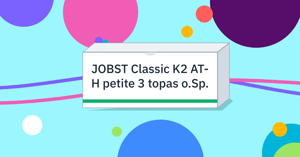 Symbolbild: Packung mit der Aufschrift JOBST Classic K2 AT-H petite 3 topas o.Sp. (PZN 13067833) – Verfügbarkeit und Bezug in Apotheken in Frankfurt am Main