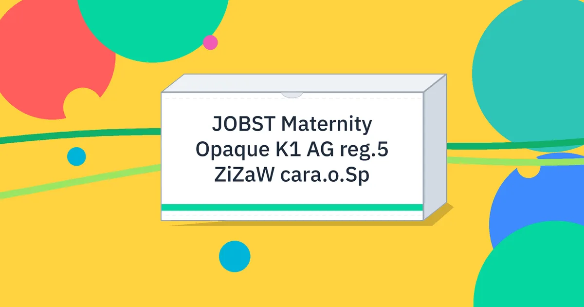 Symbolbild: Packung mit der Aufschrift JOBST Maternity Opaque K1 AG reg.5 ZiZaW cara.o.Sp (PZN 15850081) – Verfügbarkeit und Bezug in Apotheken in Frankfurt am Main