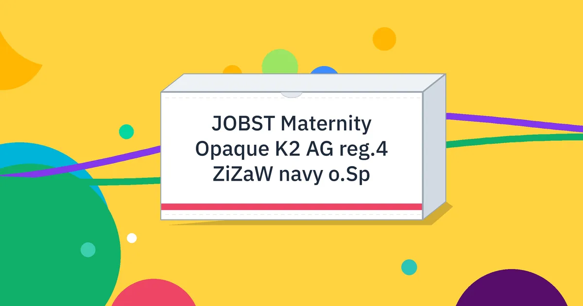 Symbolbild: Packung mit der Aufschrift JOBST Maternity Opaque K2 AG reg.4 ZiZaW navy o.Sp (PZN 15860636) – Verfügbarkeit und Bezug in Apotheken in Frankfurt am Main