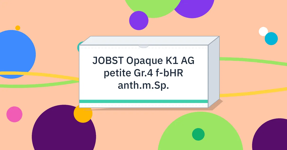 Symbolbild: Packung mit der Aufschrift JOBST Opaque K1 AG petite Gr.4 f-bHR anth.m.Sp. (PZN 16271385) – Verfügbarkeit und Bezug in Apotheken in Frankfurt am Main