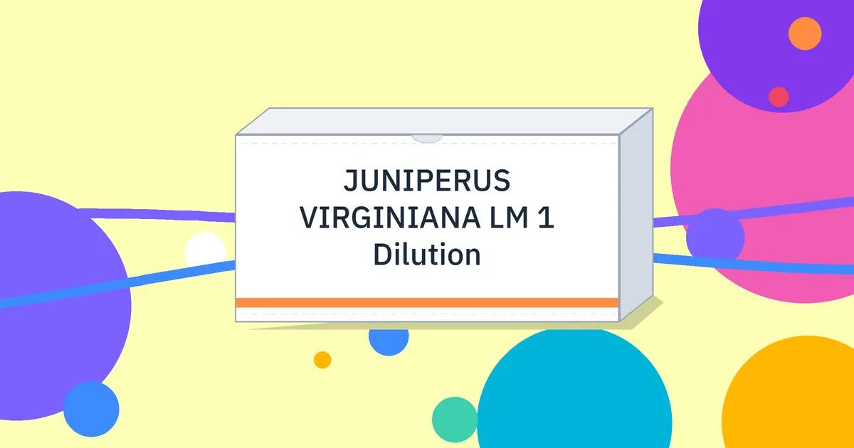 Symbolbild: Packung mit der Aufschrift JUNIPERUS VIRGINIANA LM 1 Dilution (PZN 13564974) – Verfügbarkeit und Bezug in Apotheken in Frankfurt am Main