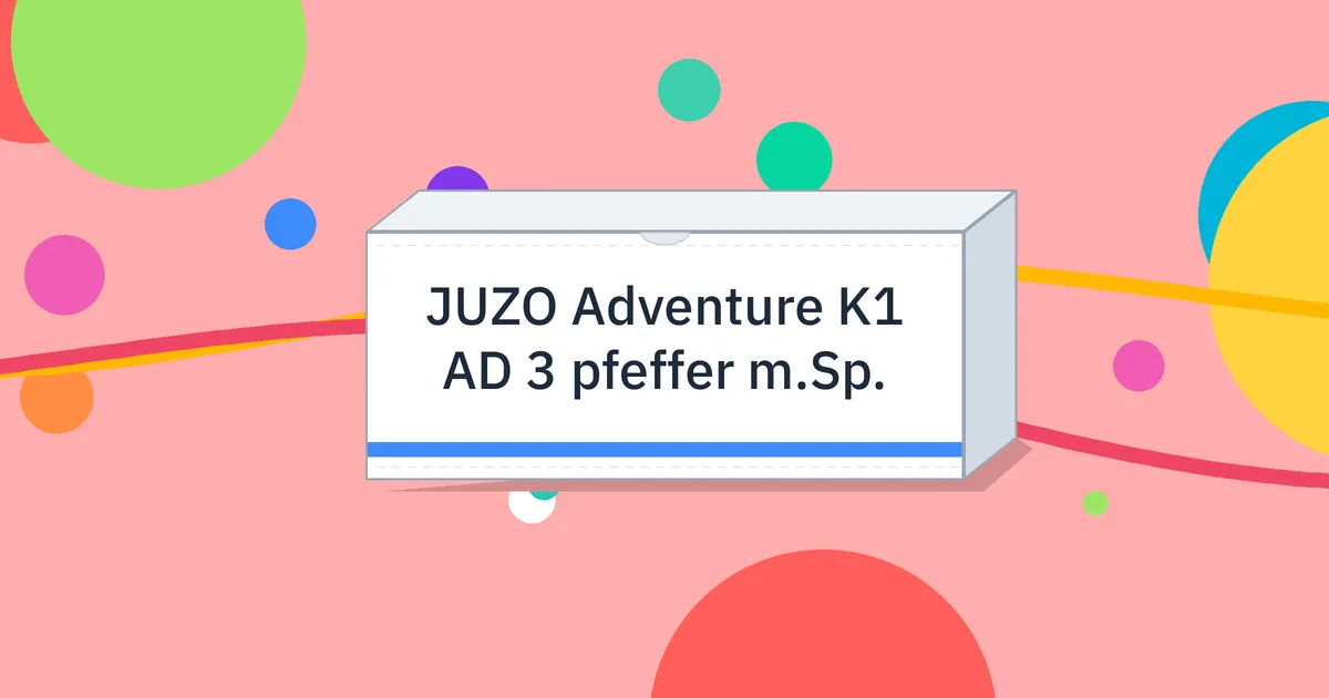 Symbolbild: Packung mit der Aufschrift JUZO Adventure K1 AD 3 pfeffer m.Sp. (PZN 14971612) – Verfügbarkeit und Bezug in Apotheken in Frankfurt am Main