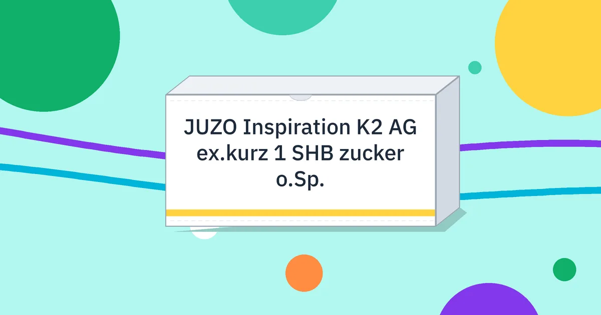 Symbolbild: Packung mit der Aufschrift JUZO Inspiration K2 AG ex.kurz 1 SHB zucker o.Sp. (PZN 14961944) – Verfügbarkeit und Bezug in Apotheken in Frankfurt am Main