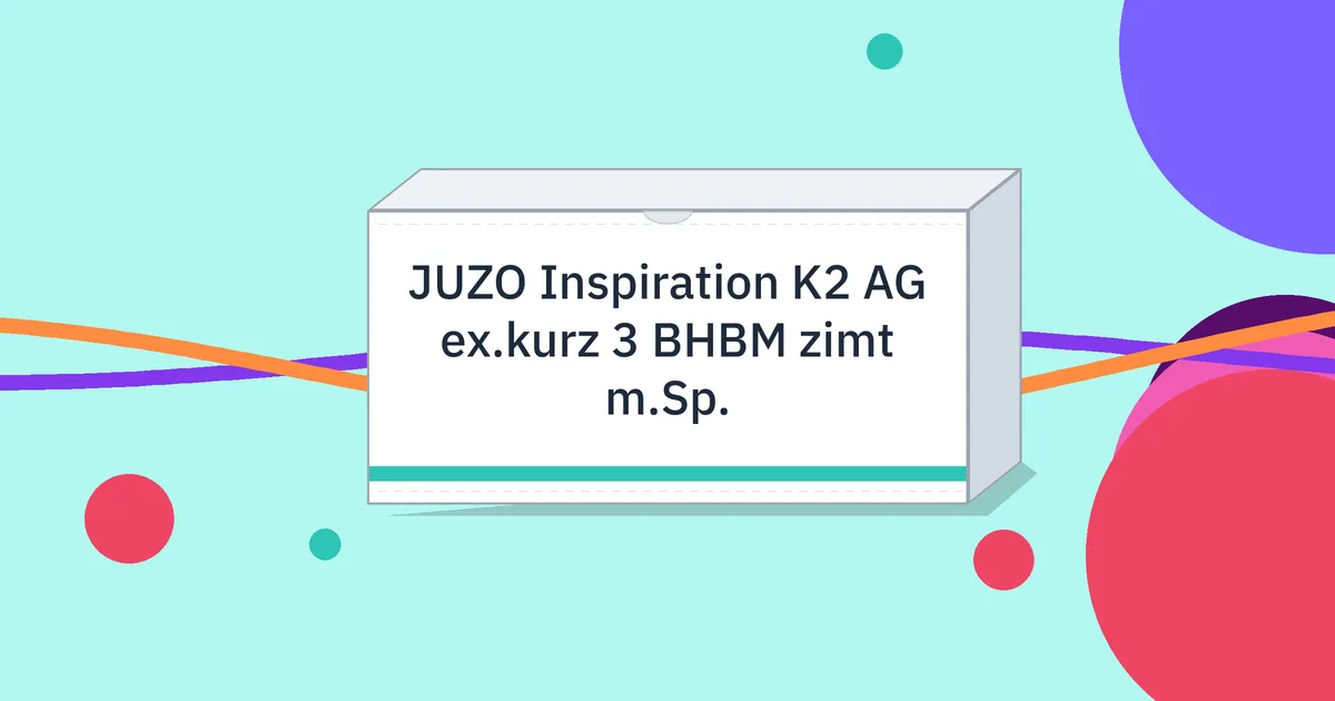 Symbolbild: Packung mit der Aufschrift JUZO Inspiration K2 AG ex.kurz 3 BHBM zimt m.Sp. (PZN 14875966) – Verfügbarkeit und Bezug in Apotheken in Frankfurt am Main