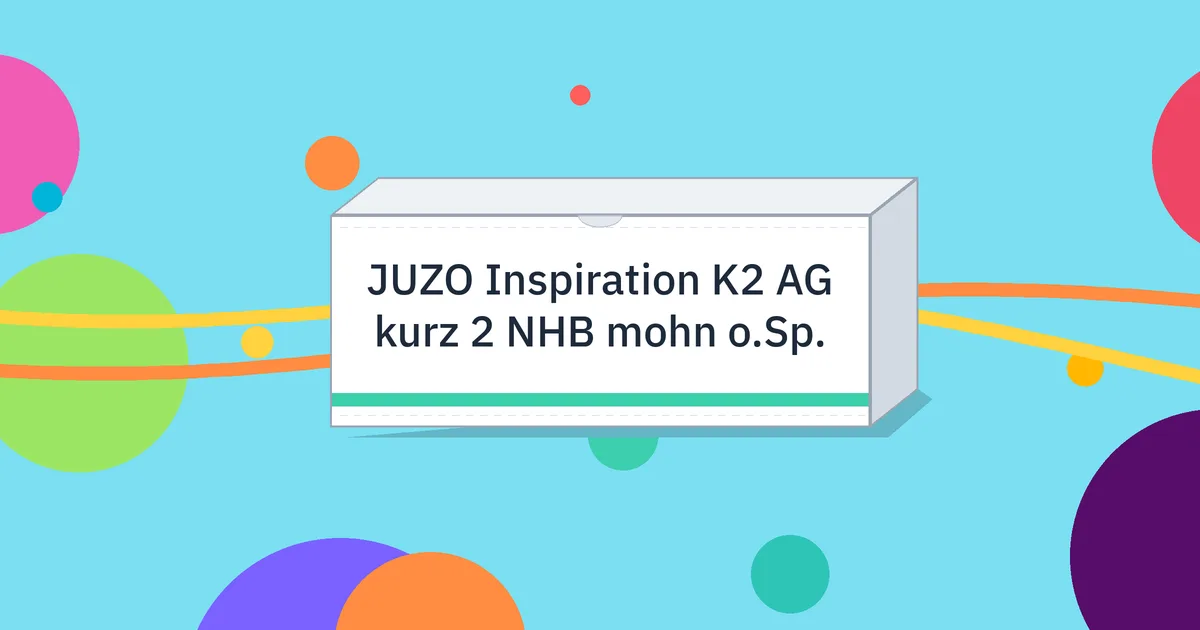 Symbolbild: Packung mit der Aufschrift JUZO Inspiration K2 AG kurz 2 NHB mohn o.Sp. (PZN 14920810) – Verfügbarkeit und Bezug in Apotheken in Frankfurt am Main