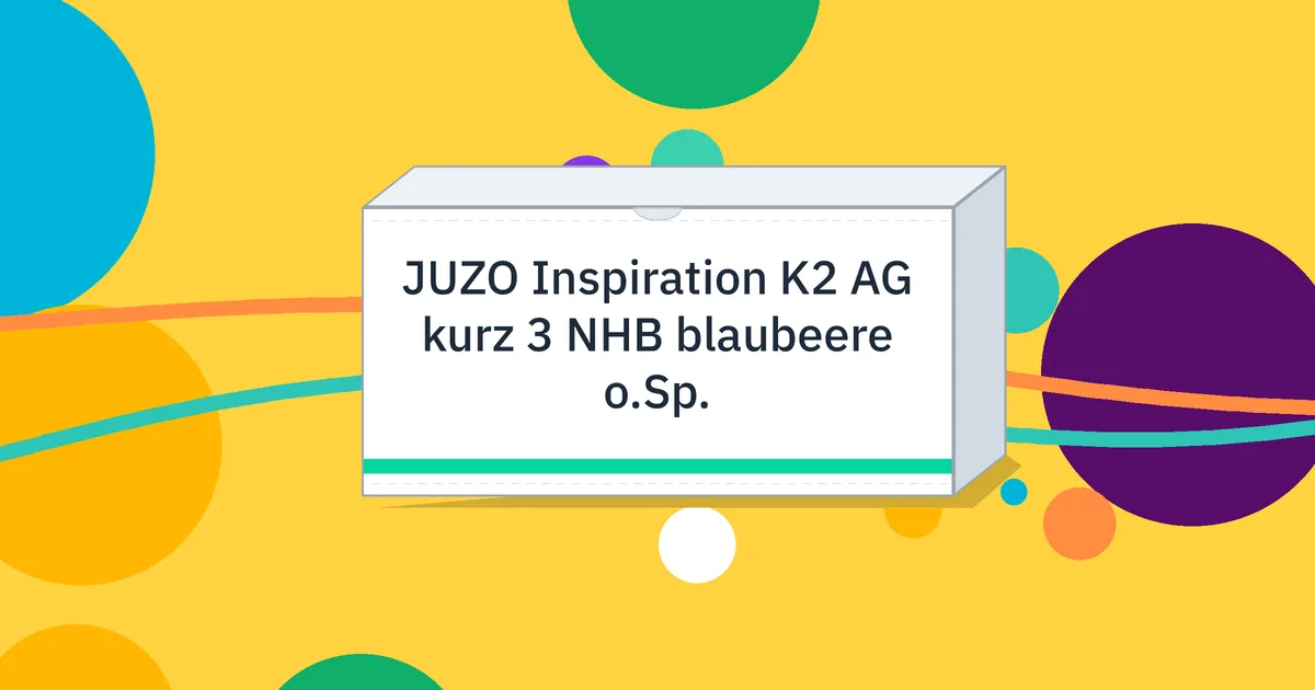 Symbolbild: Packung mit der Aufschrift JUZO Inspiration K2 AG kurz 3 NHB blaubeere o.Sp. (PZN 14921519) – Verfügbarkeit und Bezug in Apotheken in Frankfurt am Main