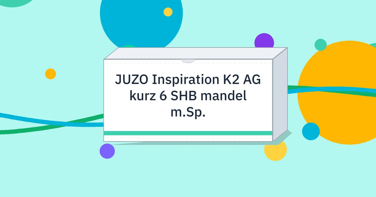 Symbolbild: Packung mit der Aufschrift JUZO Inspiration K2 AG kurz 6 SHB mandel m.Sp. (PZN 14923599) – Verfügbarkeit und Bezug in Apotheken in Frankfurt am Main