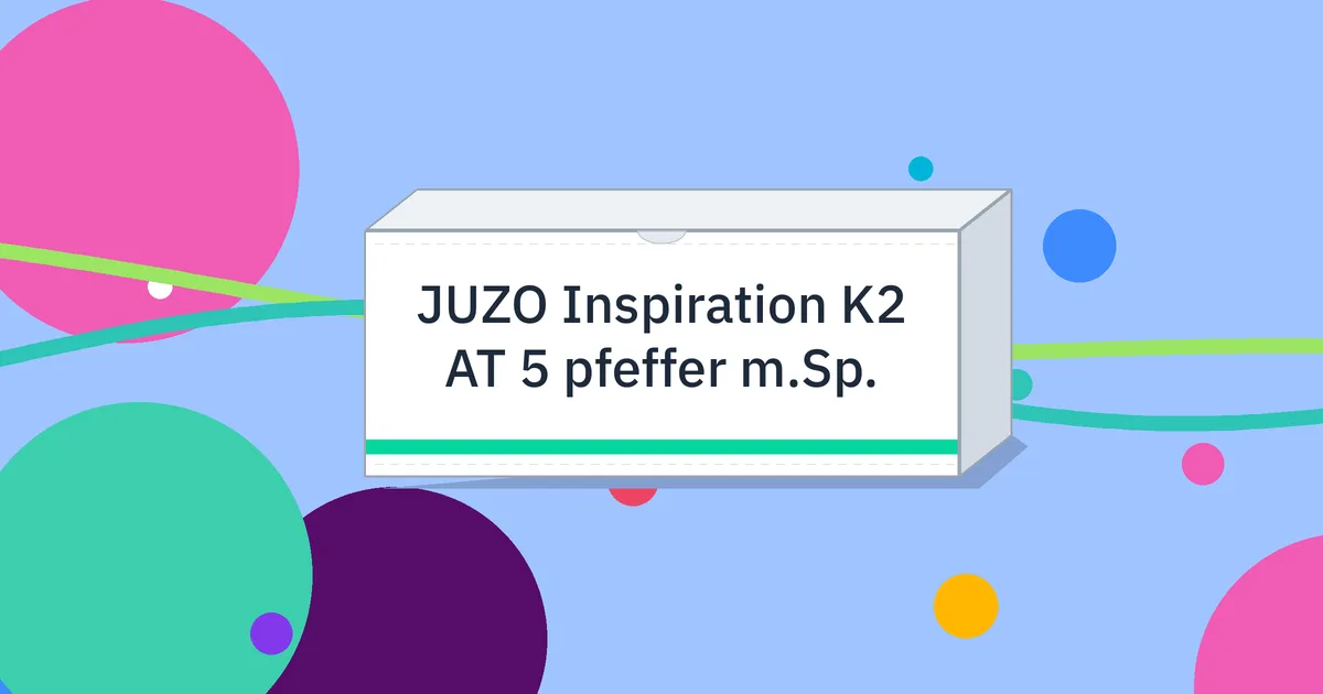 Symbolbild: Packung mit der Aufschrift JUZO Inspiration K2 AT 5 pfeffer m.Sp. (PZN 14927002) – Verfügbarkeit und Bezug in Apotheken in Frankfurt am Main