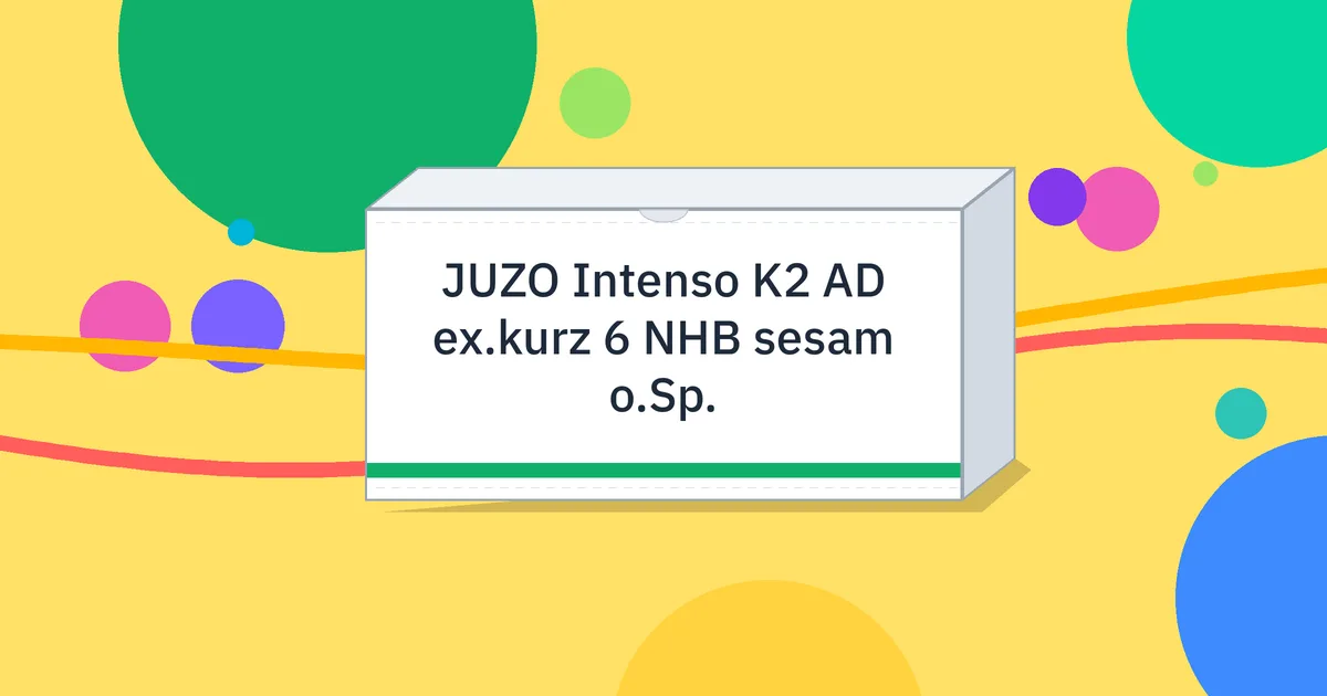 Symbolbild: Packung mit der Aufschrift JUZO Intenso K2 AD ex.kurz 6 NHB sesam o.Sp. (PZN 18622156) – Verfügbarkeit und Bezug in Apotheken in Frankfurt am Main