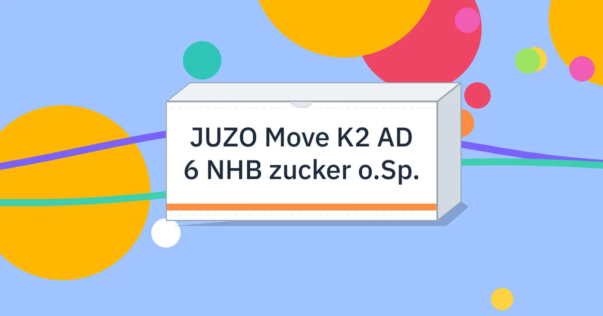 Symbolbild: Packung mit der Aufschrift JUZO Move K2 AD 6 NHB zucker o.Sp. (PZN 18507998) – Verfügbarkeit und Bezug in Apotheken in Frankfurt am Main