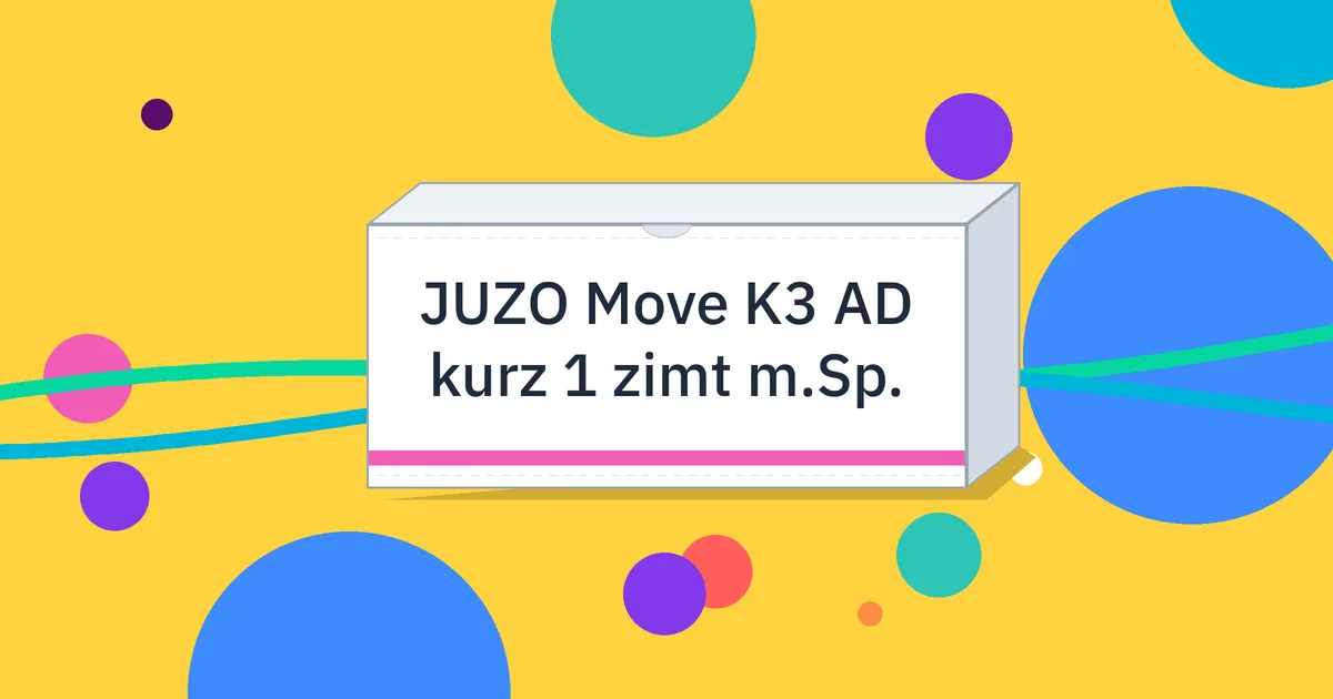 Symbolbild: Packung mit der Aufschrift JUZO Move K3 AD kurz 1 zimt m.Sp. (PZN 18567894) – Verfügbarkeit und Bezug in Apotheken in Frankfurt am Main