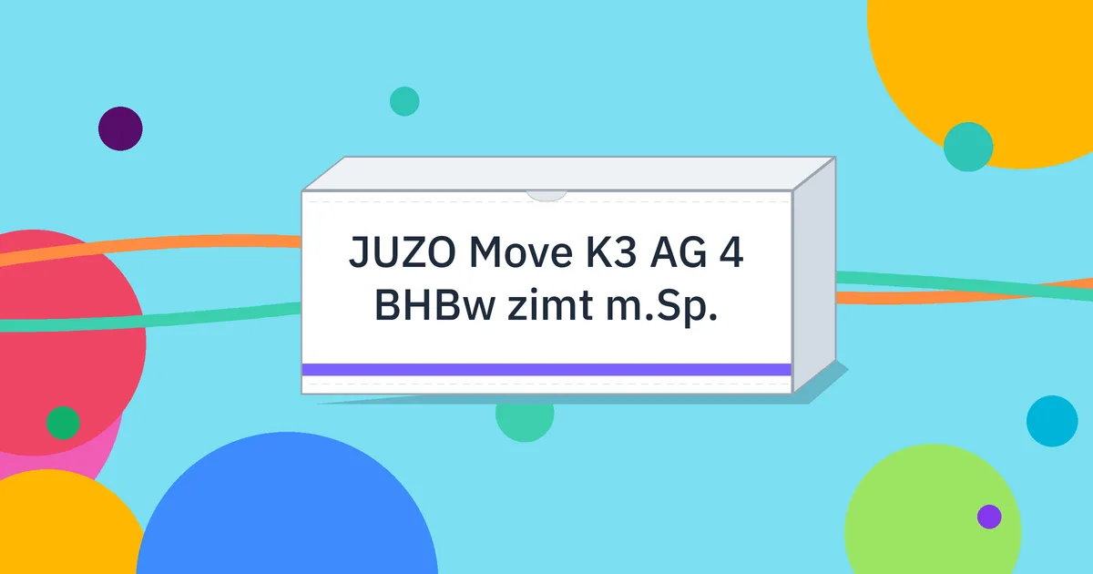 Symbolbild: Packung mit der Aufschrift JUZO Move K3 AG 4 BHBw zimt m.Sp. (PZN 18575853) – Verfügbarkeit und Bezug in Apotheken in Frankfurt am Main