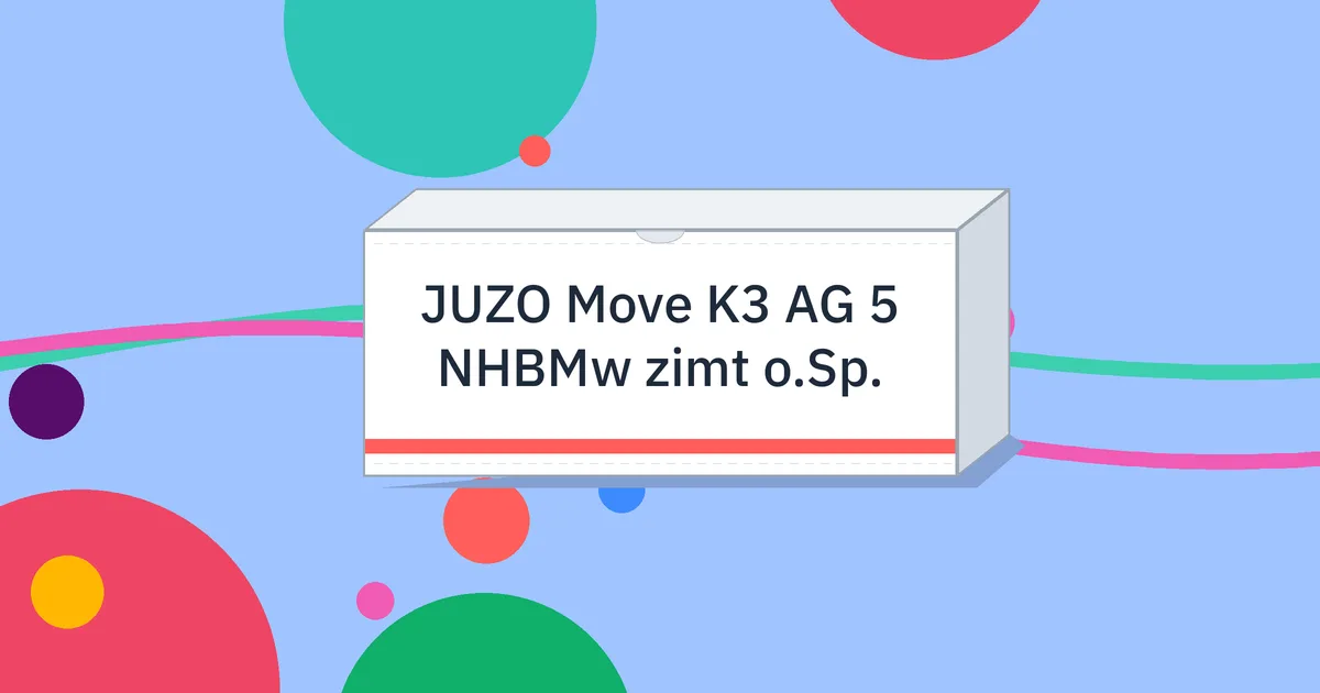 Symbolbild: Packung mit der Aufschrift JUZO Move K3 AG 5 NHBMw zimt o.Sp. (PZN 18576982) – Verfügbarkeit und Bezug in Apotheken in Frankfurt am Main