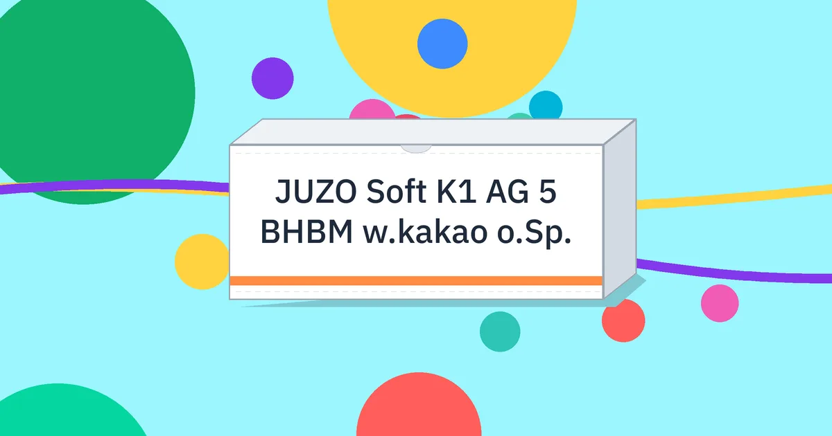 Symbolbild: Packung mit der Aufschrift JUZO Soft K1 AG 5 BHBM w.kakao o.Sp. (PZN 14865235) – Verfügbarkeit und Bezug in Apotheken in Frankfurt am Main
