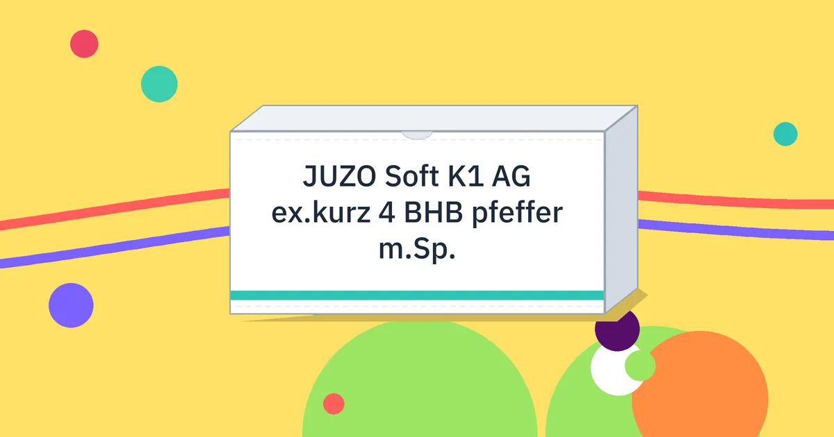 Symbolbild: Packung mit der Aufschrift JUZO Soft K1 AG ex.kurz 4 BHB pfeffer m.Sp. (PZN 14823337) – Verfügbarkeit und Bezug in Apotheken in Frankfurt am Main
