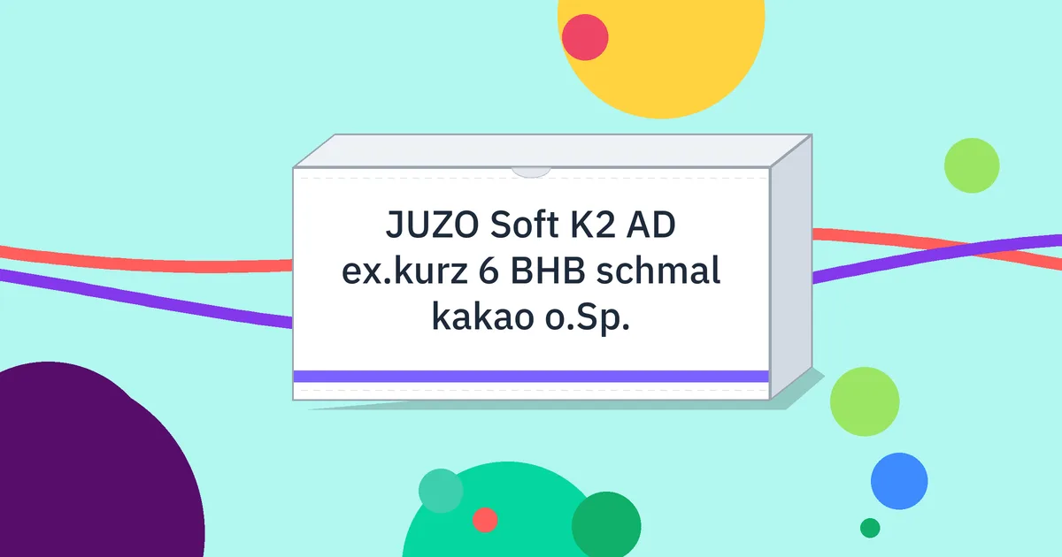 Symbolbild: Packung mit der Aufschrift JUZO Soft K2 AD ex.kurz 6 BHB schmal kakao o.Sp. (PZN 15468720) – Verfügbarkeit und Bezug in Apotheken in Frankfurt am Main