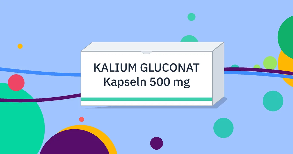 Symbolbild: Packung mit der Aufschrift KALIUM GLUCONAT Kapseln 500 mg (PZN 16839354) – Verfügbarkeit und Bezug in Apotheken in Frankfurt am Main