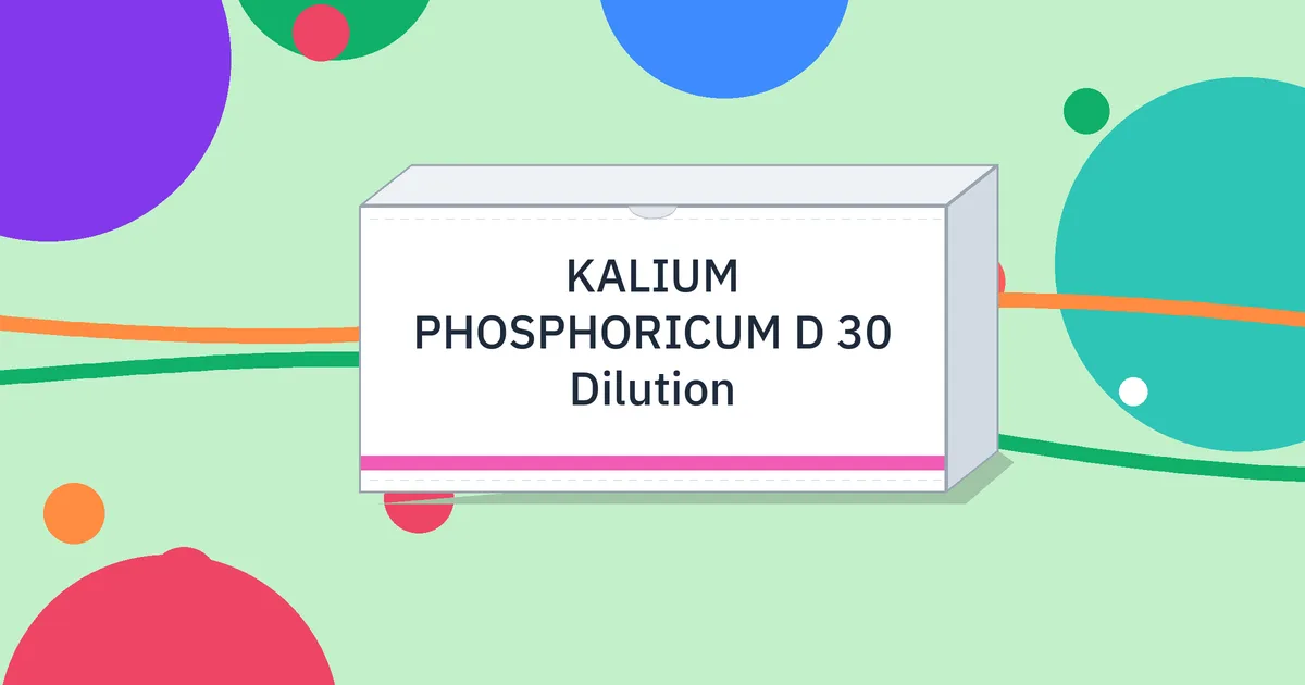 Symbolbild: Packung mit der Aufschrift KALIUM PHOSPHORICUM D 30 Dilution (PZN 02616260) – Verfügbarkeit und Bezug in Apotheken in Frankfurt am Main