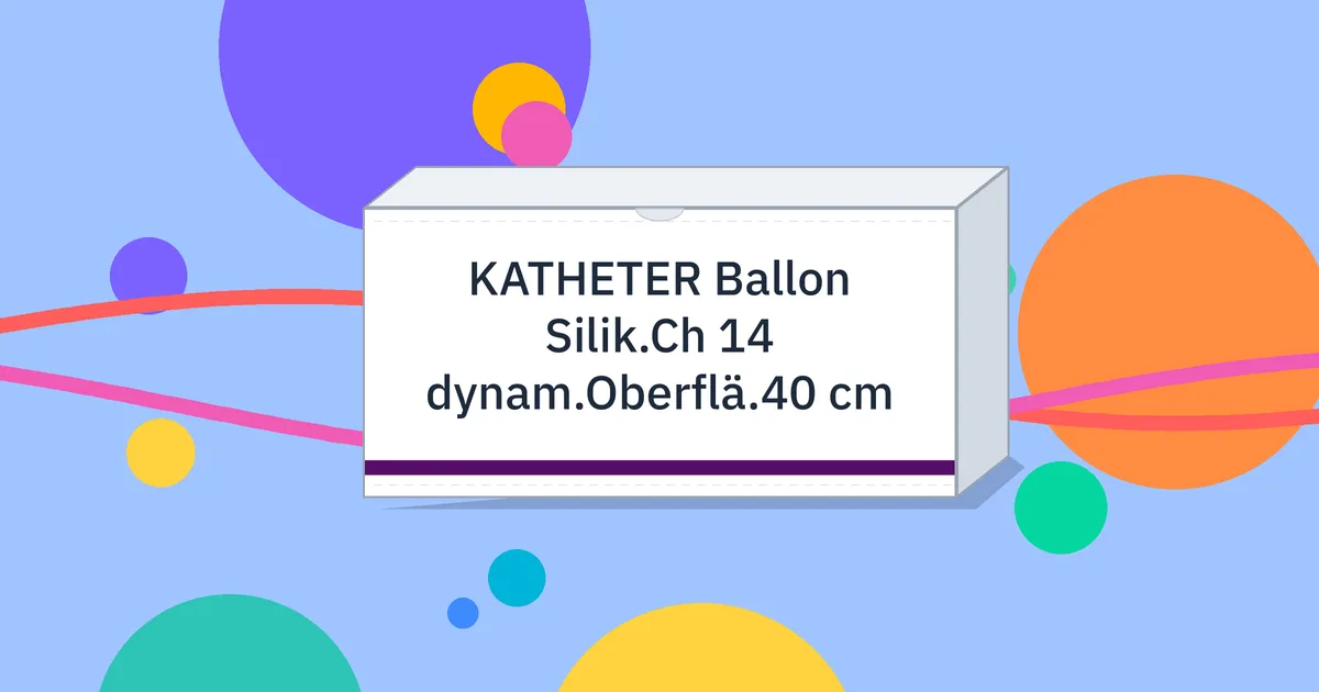 Symbolbild: Packung mit der Aufschrift KATHETER Ballon Silik.Ch 14 dynam.Oberflä.40 cm (PZN 00497897) – Verfügbarkeit und Bezug in Apotheken in Frankfurt am Main
