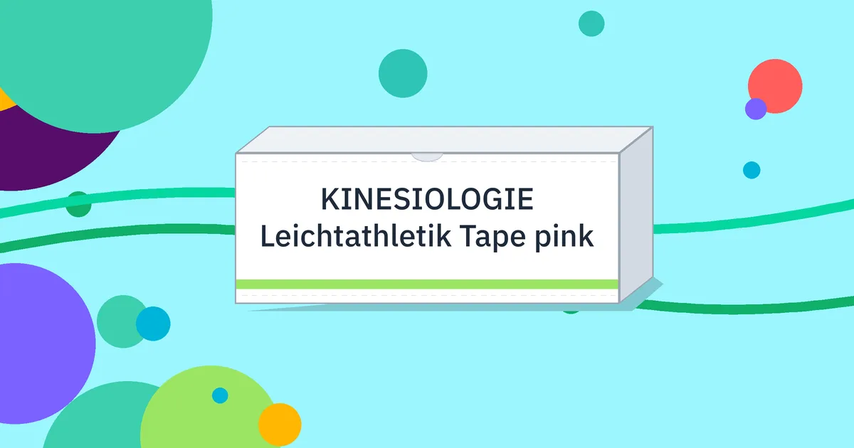 Symbolbild: Packung mit der Aufschrift KINESIOLOGIE Leichtathletik Tape pink (PZN 19073384) – Verfügbarkeit und Bezug in Apotheken in Frankfurt am Main