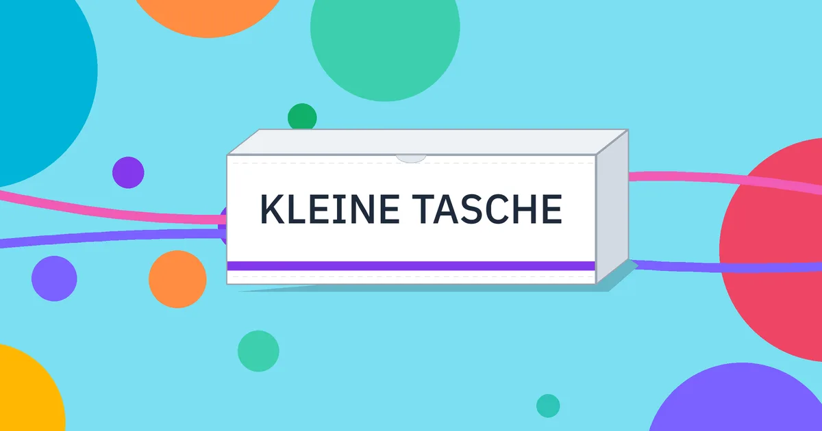 Symbolbild: Packung mit der Aufschrift KLEINE TASCHE (PZN 03405186) – Verfügbarkeit und Bezug in Apotheken in Frankfurt am Main