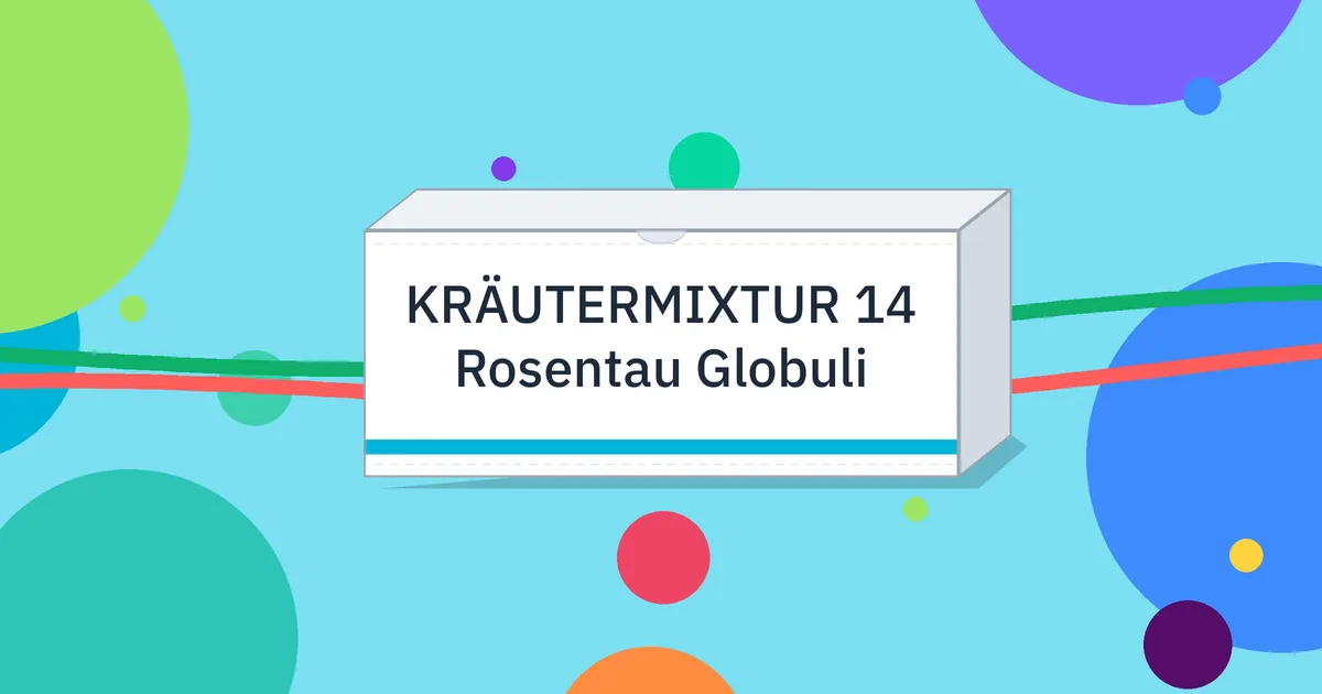 Symbolbild: Packung mit der Aufschrift KRÄUTERMIXTUR 14 Rosentau Globuli (PZN 15329562) – Verfügbarkeit und Bezug in Apotheken in Frankfurt am Main