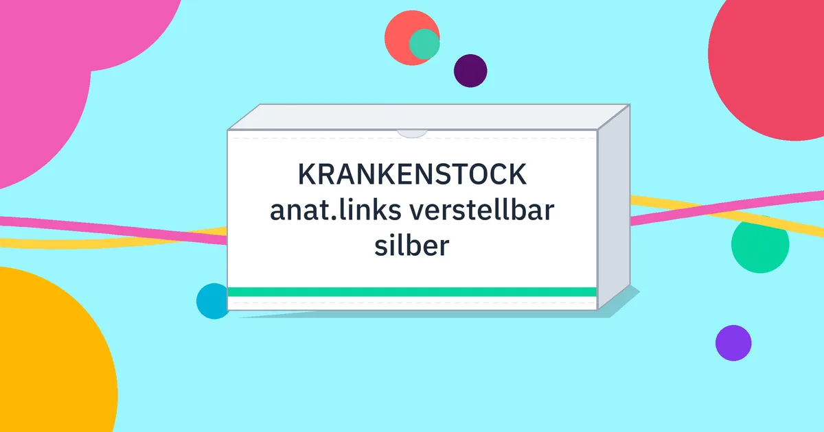 Symbolbild: Packung mit der Aufschrift KRANKENSTOCK anat.links verstellbar silber (PZN 03375723) – Verfügbarkeit und Bezug in Apotheken in Frankfurt am Main