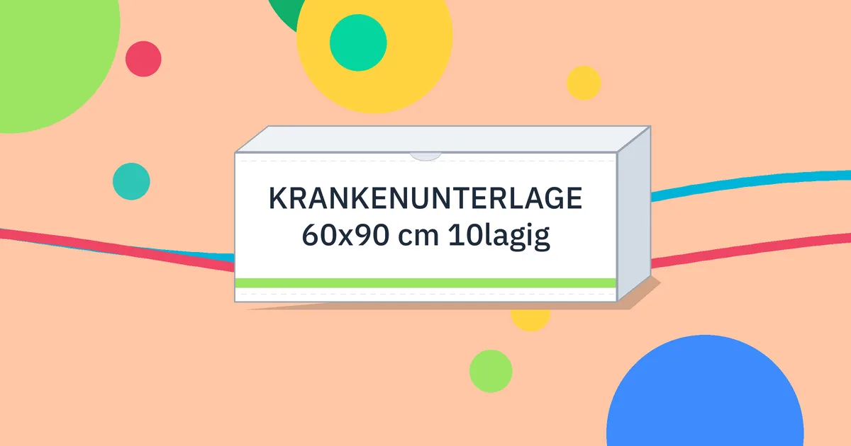 Symbolbild: Packung mit der Aufschrift KRANKENUNTERLAGE 60x90 cm 10lagig (PZN 00112644) – Verfügbarkeit und Bezug in Apotheken in Frankfurt am Main