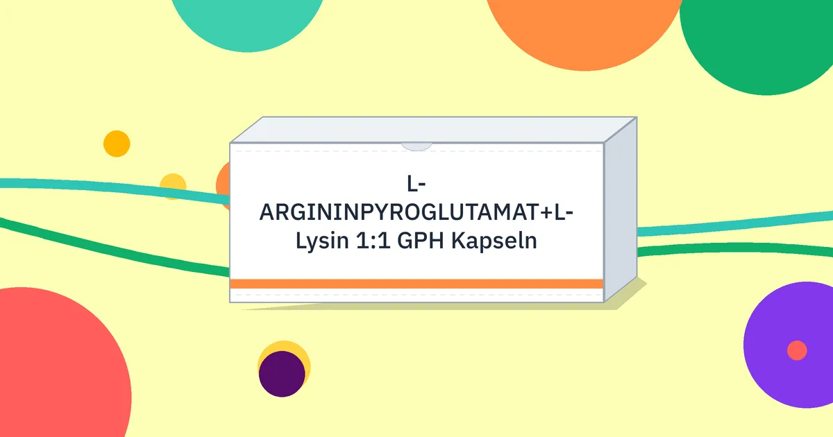 Symbolbild: Packung mit der Aufschrift L-ARGININPYROGLUTAMAT+L-Lysin 1:1 GPH Kapseln (PZN 04131822) – Verfügbarkeit und Bezug in Apotheken in Frankfurt am Main