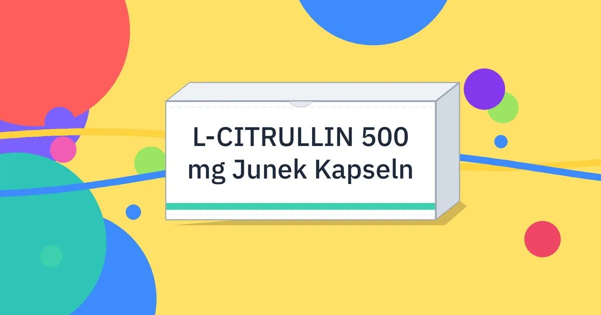 Symbolbild: Packung mit der Aufschrift L-CITRULLIN 500 mg Junek Kapseln (PZN 07073278) – Verfügbarkeit und Bezug in Apotheken in Frankfurt am Main