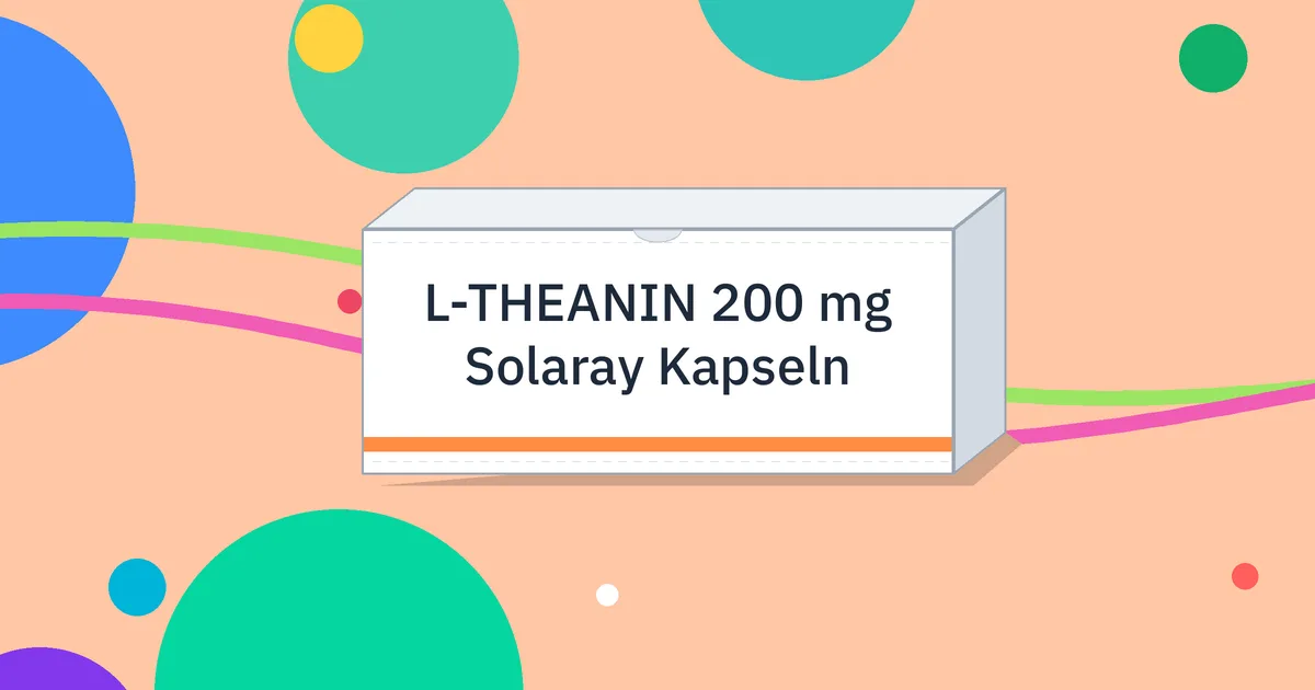 Symbolbild: Packung mit der Aufschrift L-THEANIN 200 mg Solaray Kapseln (PZN 17254213) – Verfügbarkeit und Bezug in Apotheken in Frankfurt am Main