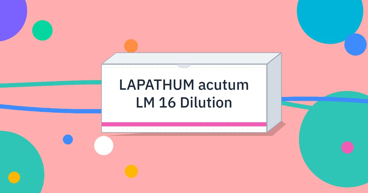 Symbolbild: Packung mit der Aufschrift LAPATHUM acutum LM 16 Dilution (PZN 13522740) – Verfügbarkeit und Bezug in Apotheken in Frankfurt am Main