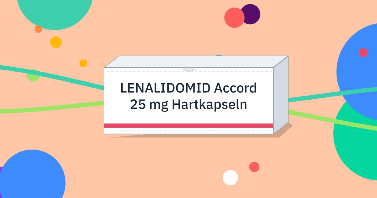 Symbolbild: Packung mit der Aufschrift LENALIDOMID Accord 25 mg Hartkapseln (PZN 17270979) – Verfügbarkeit und Bezug in Apotheken in Frankfurt am Main
