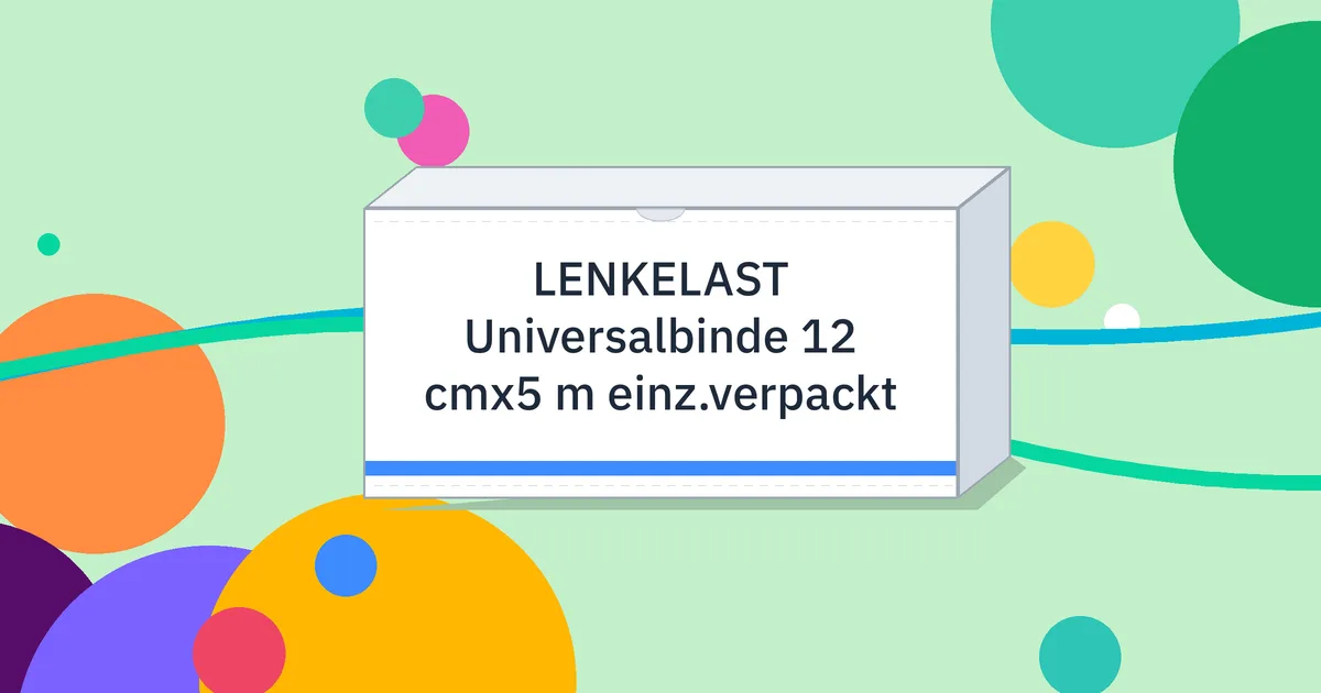 Symbolbild: Packung mit der Aufschrift LENKELAST Universalbinde 12 cmx5 m einz.verpackt (PZN 10931596) – Verfügbarkeit und Bezug in Apotheken in Frankfurt am Main
