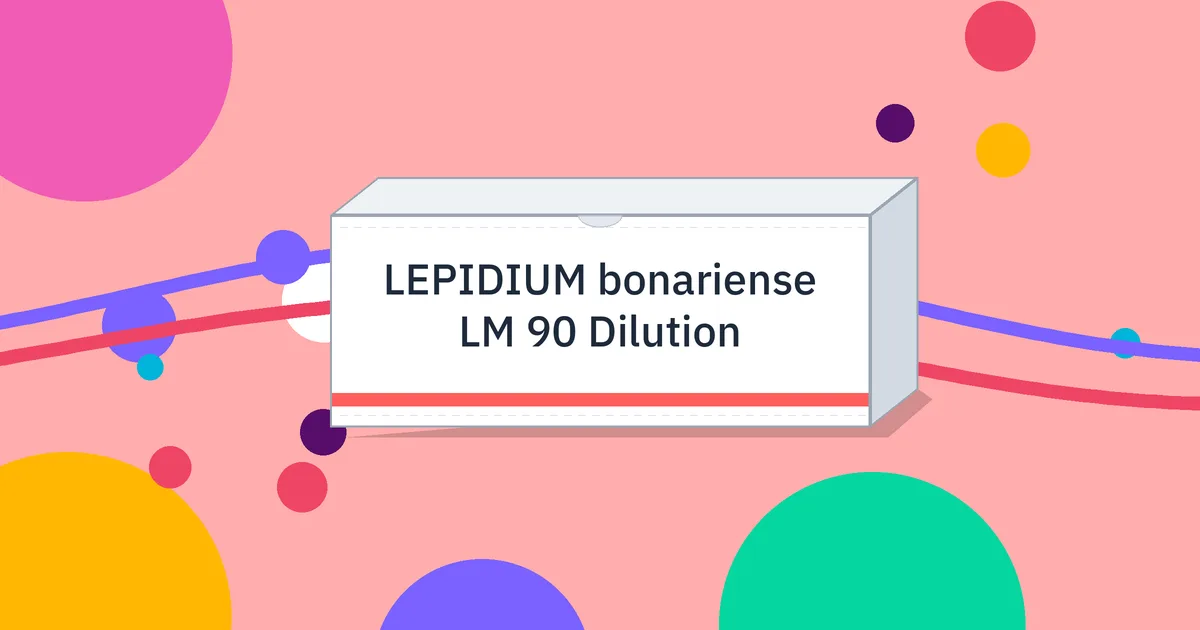 Symbolbild: Packung mit der Aufschrift LEPIDIUM bonariense LM 90 Dilution (PZN 13526620) – Verfügbarkeit und Bezug in Apotheken in Frankfurt am Main