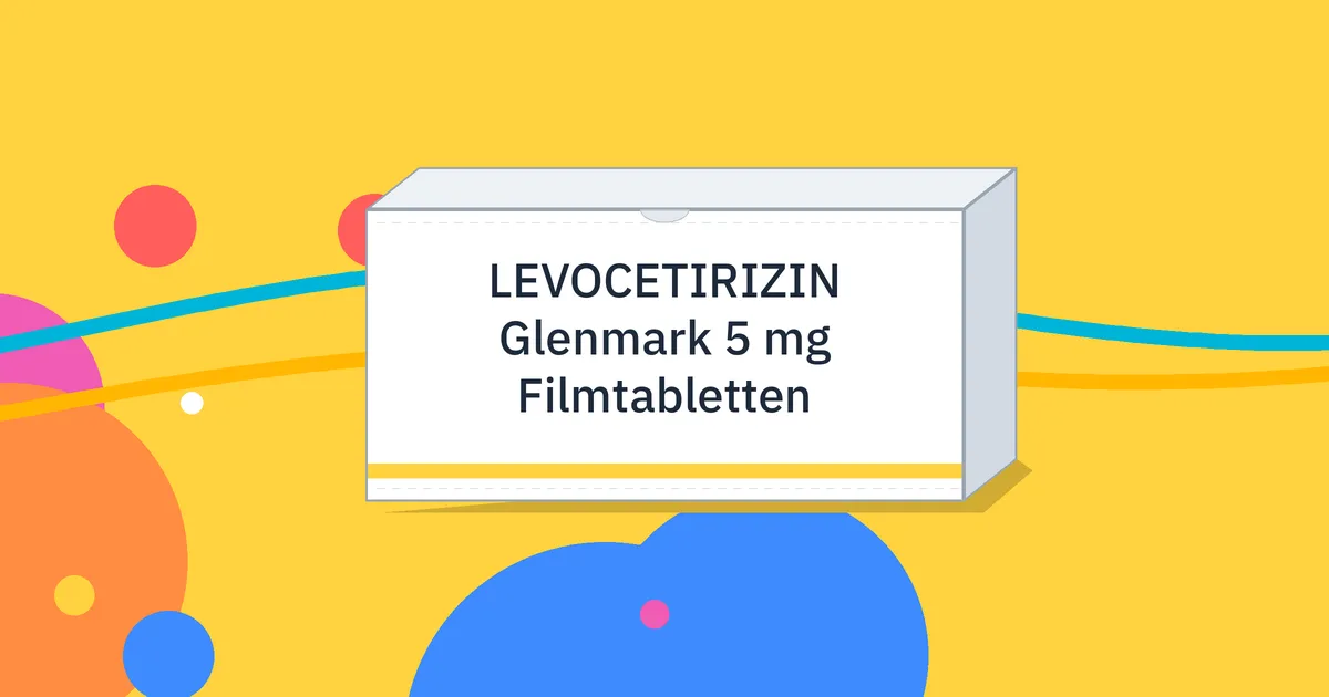 Symbolbild: Packung mit der Aufschrift LEVOCETIRIZIN Glenmark 5 mg Filmtabletten (PZN 03343048) – Verfügbarkeit und Bezug in Apotheken in Frankfurt am Main