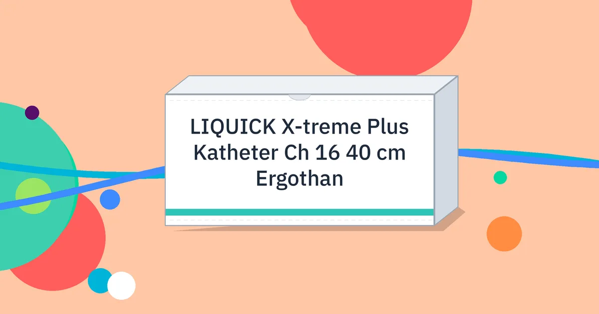 Symbolbild: Packung mit der Aufschrift LIQUICK X-treme Plus Katheter Ch 16 40 cm Ergothan (PZN 15568976) – Verfügbarkeit und Bezug in Apotheken in Frankfurt am Main