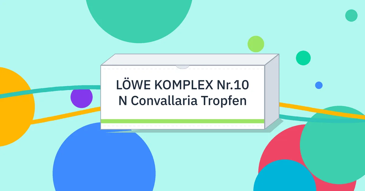 Symbolbild: Packung mit der Aufschrift LÖWE KOMPLEX Nr.10 N Convallaria Tropfen (PZN 02912975) – Verfügbarkeit und Bezug in Apotheken in Frankfurt am Main