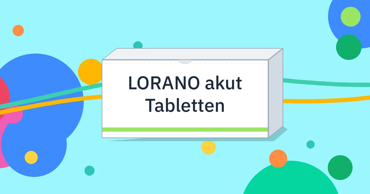 Symbolbild: Packung mit der Aufschrift LORANO akut Tabletten (PZN 01797130) – Verfügbarkeit und Bezug in Apotheken in Frankfurt am Main