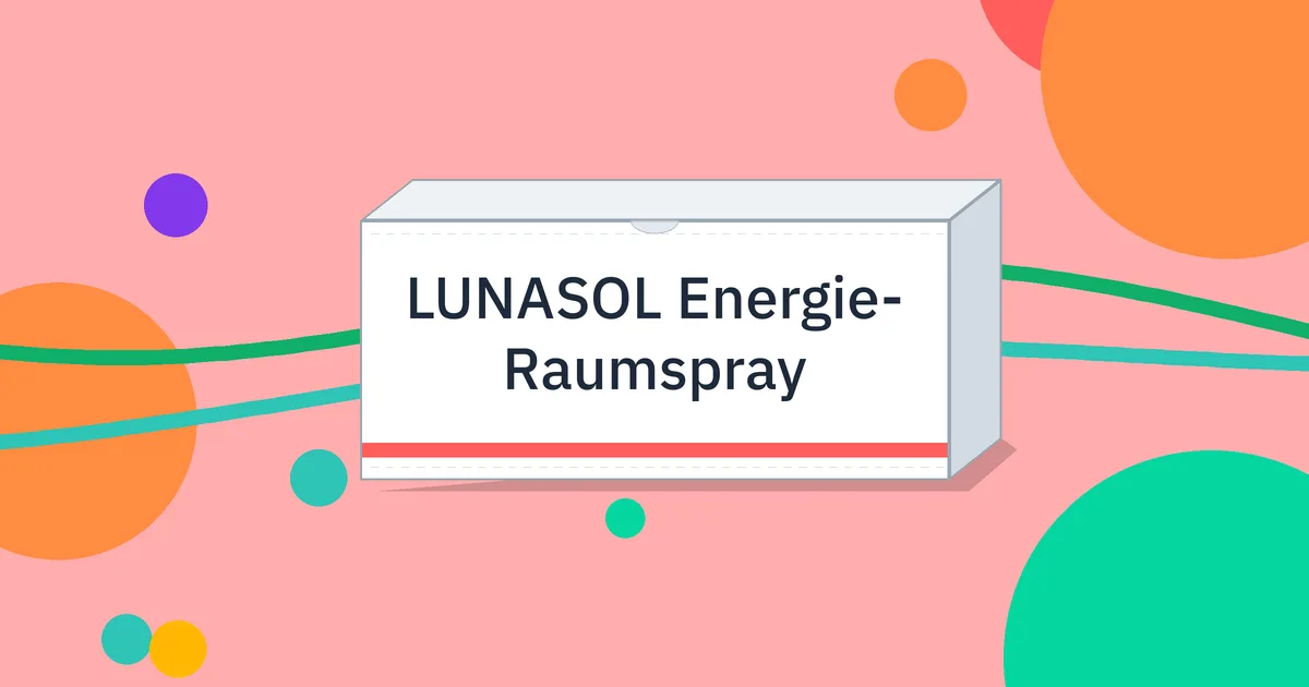 Symbolbild: Packung mit der Aufschrift LUNASOL Energie-Raumspray (PZN 19756002) – Verfügbarkeit und Bezug in Apotheken in Frankfurt am Main