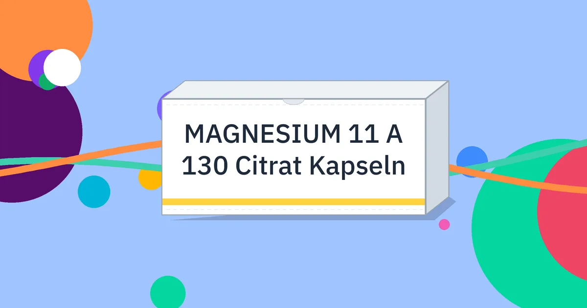Symbolbild: Packung mit der Aufschrift MAGNESIUM 11 A 130 Citrat Kapseln (PZN 18665763) – Verfügbarkeit und Bezug in Apotheken in Frankfurt am Main