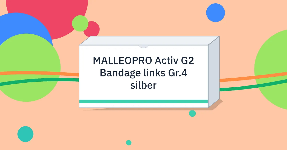 Symbolbild: Packung mit der Aufschrift MALLEOPRO Activ G2 Bandage links Gr.4 silber (PZN 09730958) – Verfügbarkeit und Bezug in Apotheken in Frankfurt am Main
