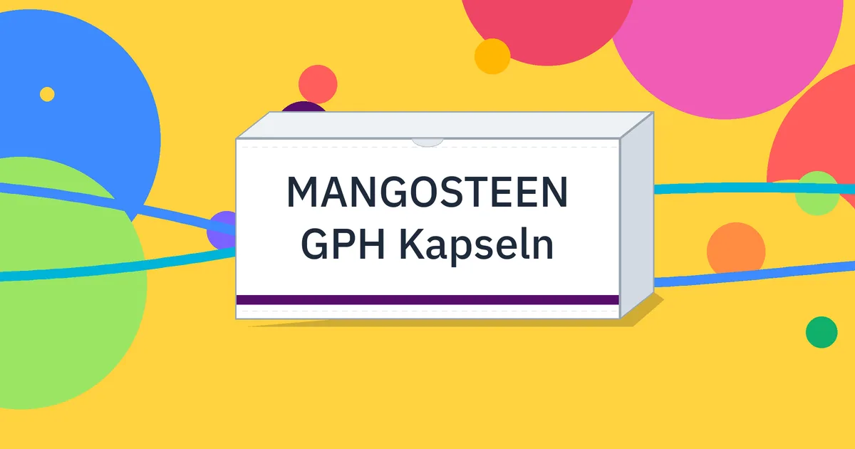 Symbolbild: Packung mit der Aufschrift MANGOSTEEN GPH Kapseln (PZN 10230327) – Verfügbarkeit und Bezug in Apotheken in Frankfurt am Main