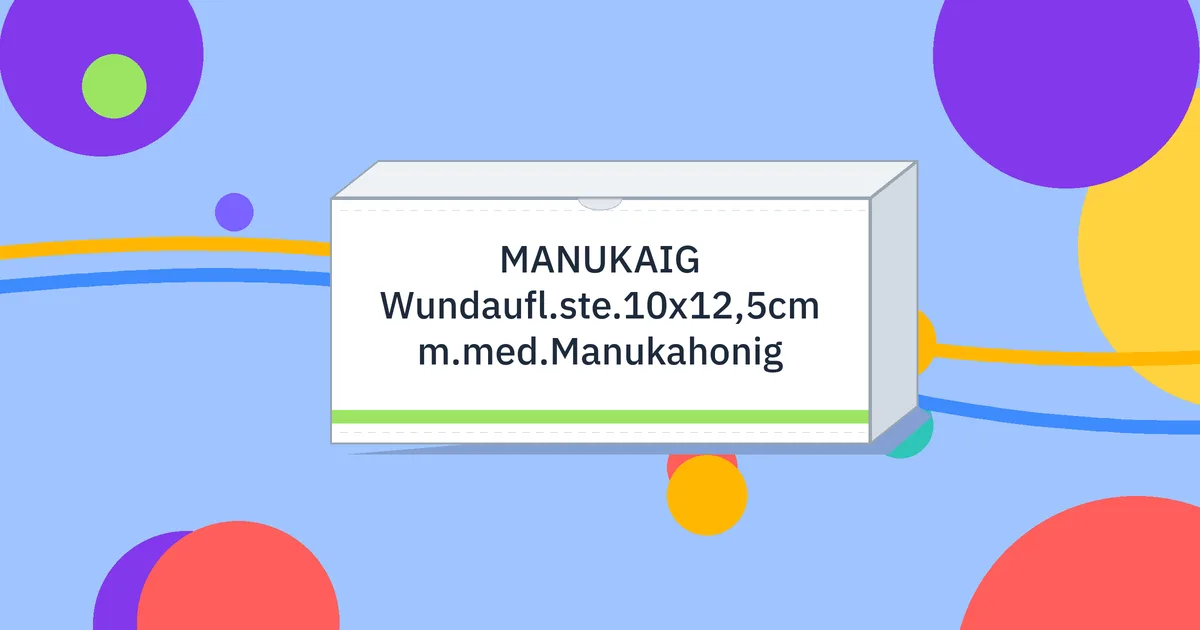 Symbolbild: Packung mit der Aufschrift MANUKAIG Wundaufl.ste.10x12,5cm m.med.Manukahonig (PZN 10224870) – Verfügbarkeit und Bezug in Apotheken in Frankfurt am Main