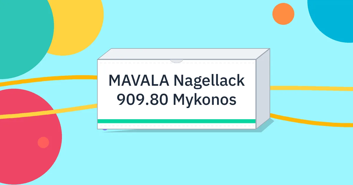 Symbolbild: Packung mit der Aufschrift MAVALA Nagellack 909.80 Mykonos (PZN 15417757) – Verfügbarkeit und Bezug in Apotheken in Frankfurt am Main