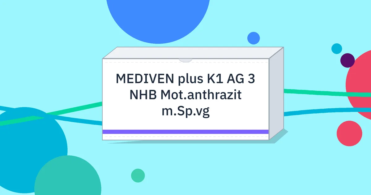 Symbolbild: Packung mit der Aufschrift MEDIVEN plus K1 AG 3 NHB Mot.anthrazit m.Sp.vg (PZN 15915076) – Verfügbarkeit und Bezug in Apotheken in Frankfurt am Main