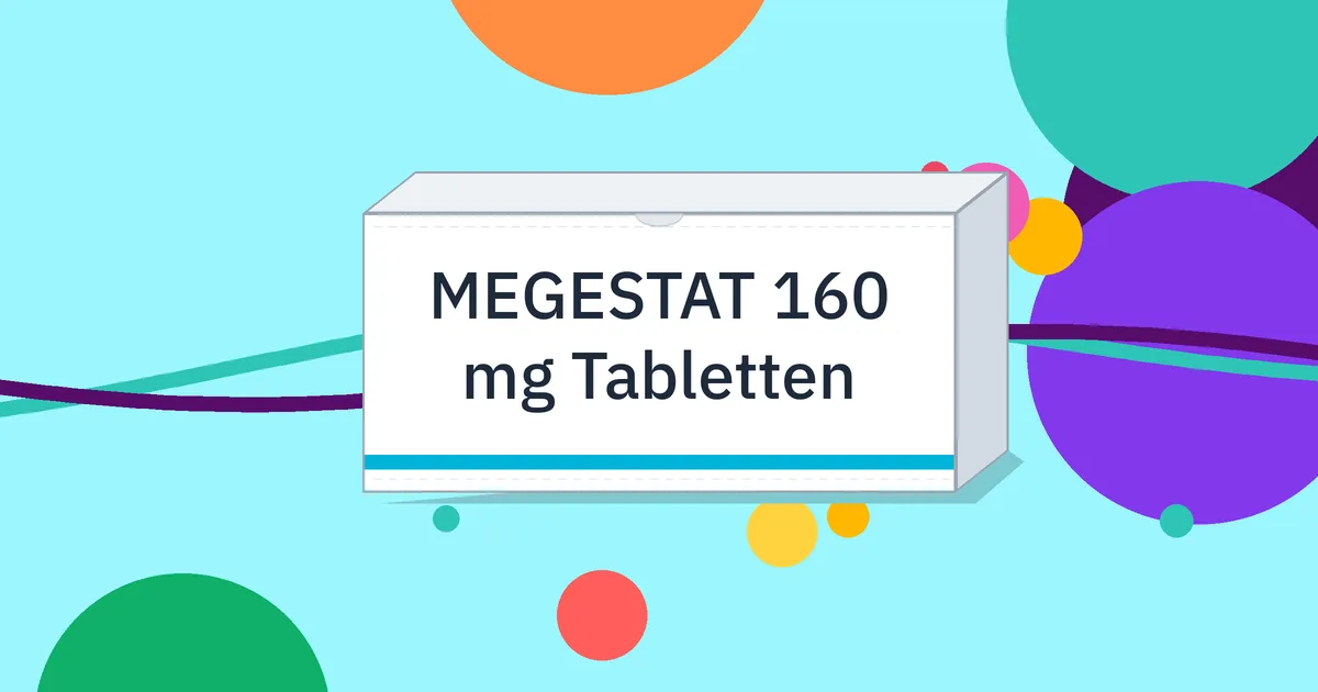 Symbolbild: Packung mit der Aufschrift MEGESTAT 160 mg Tabletten (PZN 10298259) – Verfügbarkeit und Bezug in Apotheken in Frankfurt am Main