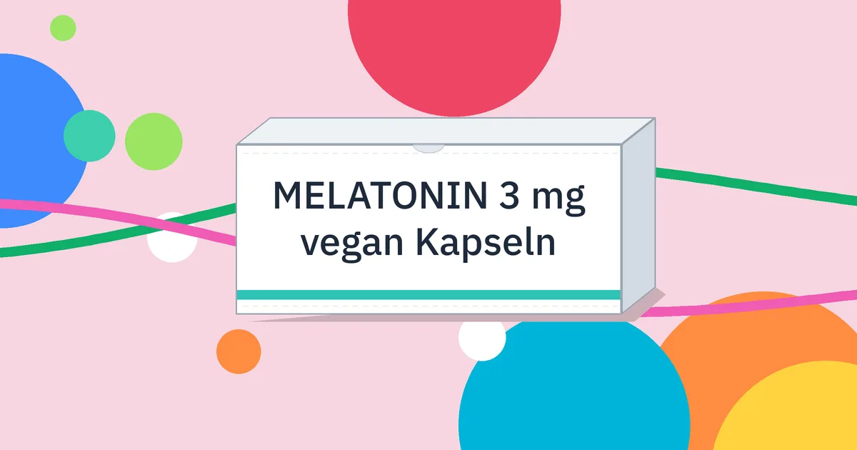 Symbolbild: Packung mit der Aufschrift MELATONIN 3 mg vegan Kapseln (PZN 20700797) – Verfügbarkeit und Bezug in Apotheken in Frankfurt am Main